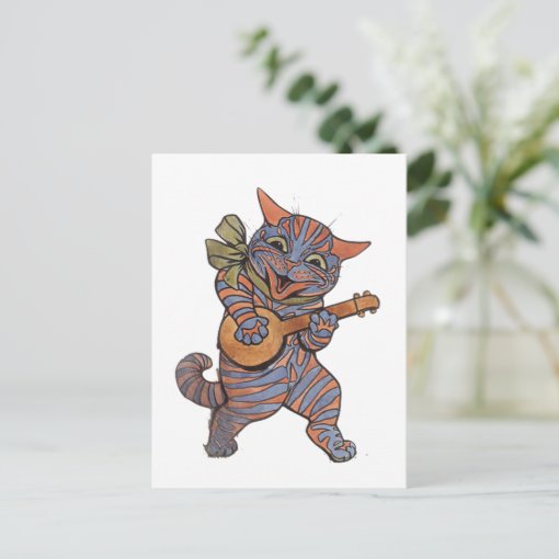 Banjo Playing Cat Postcard | Zazzle