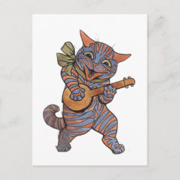 Banjo Playing Cat Postcard | Zazzle