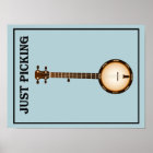 Banjo Music Instrument on Wood Poster | Zazzle.com