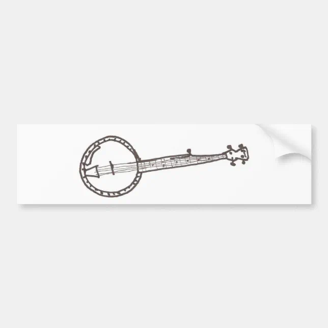 Banjo Sketch Bumper Sticker | Zazzle
