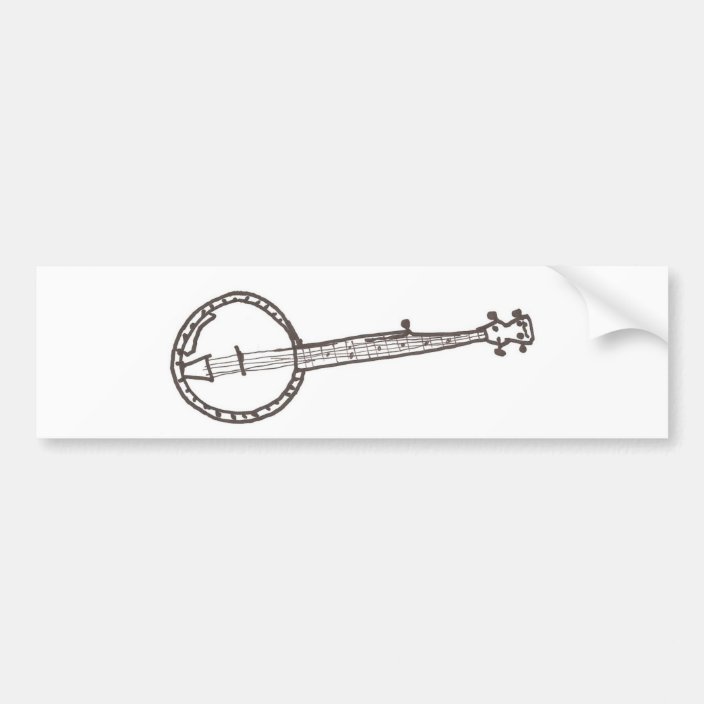 Banjo Sketch Bumper Sticker | Zazzle.com