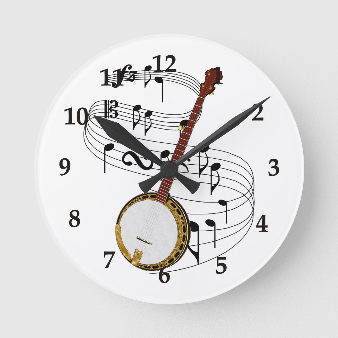 Banjo Wall Clock | Zazzle