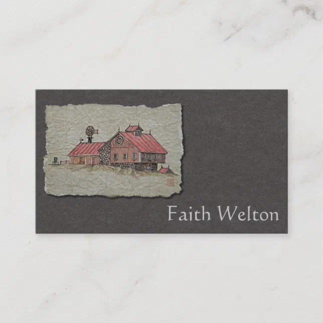 Bank Barn & Windmill Business Card | Zazzle
