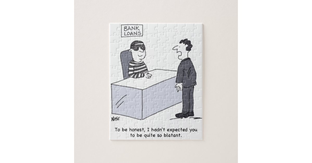 Bank Manager's Office Cartoon Jigsaw Puzzle | Zazzle