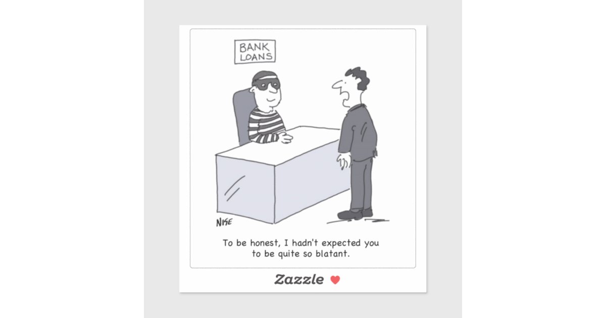 Bank Manager's Office Cartoon Sticker | Zazzle