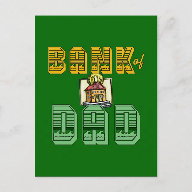 Bank of Dad Father's Day Products Postcard | Zazzle