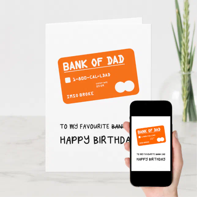 Bank of Dad Funny Father's Day ATM Card | Zazzle