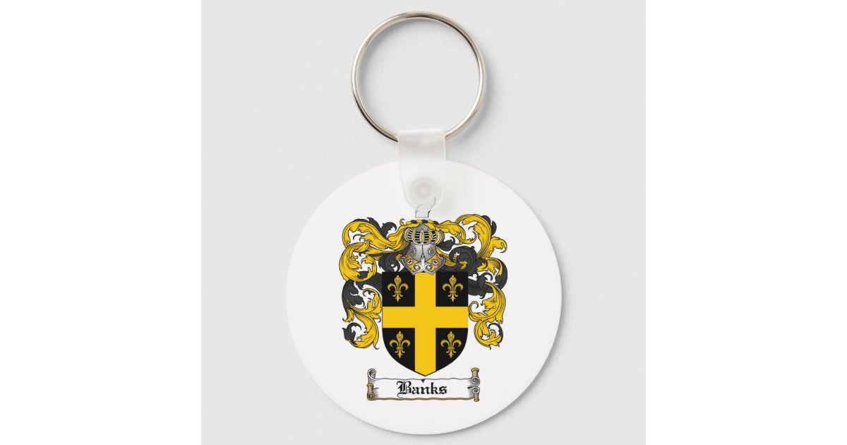 BANKS FAMILY CREST - BANKS COAT OF ARMS KEYCHAIN | Zazzle