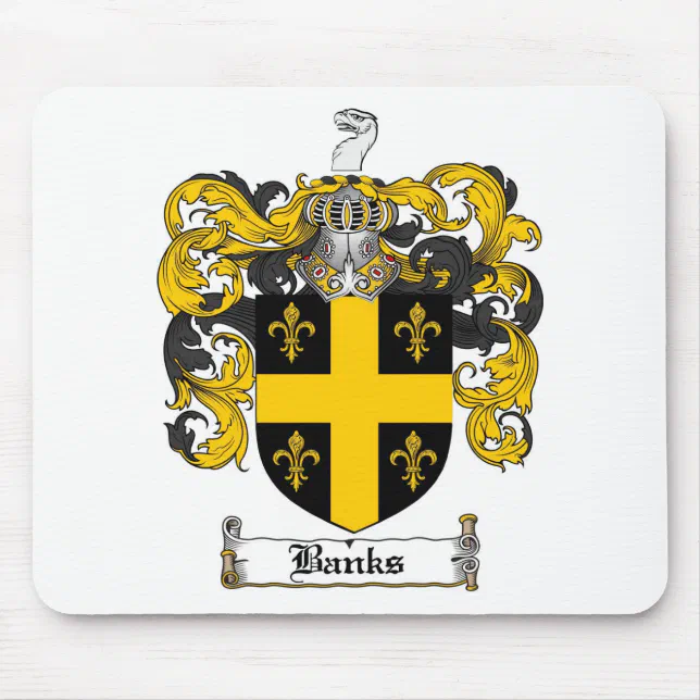 BANKS FAMILY CREST - BANKS COAT OF ARMS MOUSE PAD | Zazzle