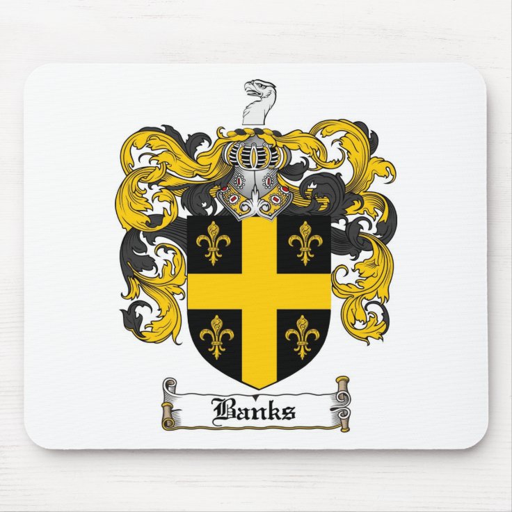 BANKS FAMILY CREST - BANKS COAT OF ARMS MOUSE PAD | Zazzle