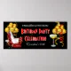 Banner Birthday Party Celebration Red Gold Poster | Zazzle