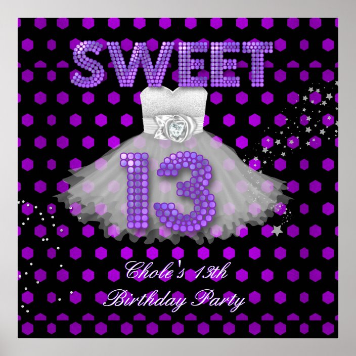 Banner Birthday Sweet 13 Poster | Zazzle.com