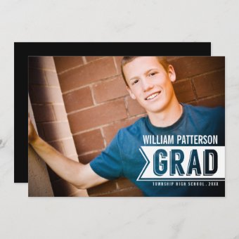 Banner Grad Guy Photo Graduation Party Invitation | Zazzle