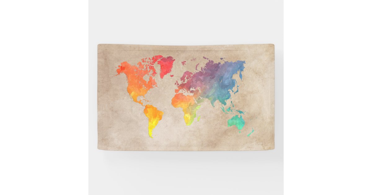 Banner world map #map | Zazzle
