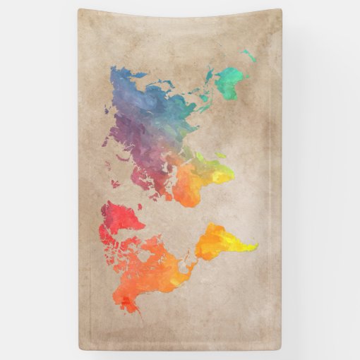 Banner world map #map | Zazzle