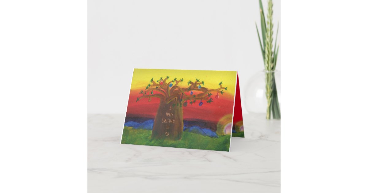 Baobab Christmas Tree Holiday Card | Zazzle