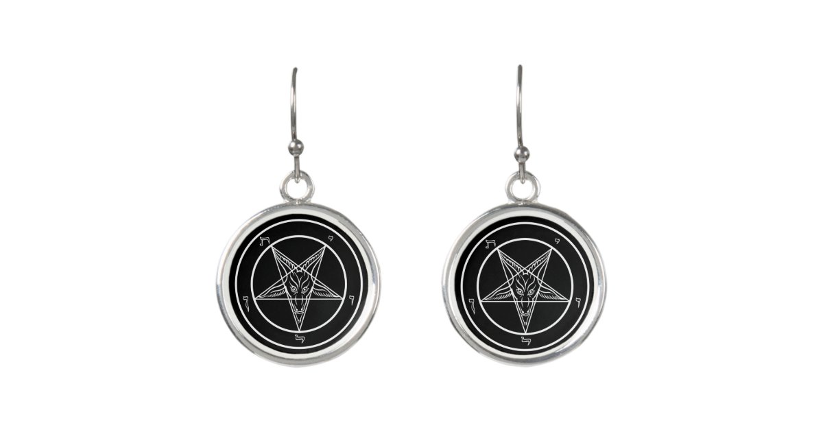 Baphomet Church of Satan Earrings | Zazzle