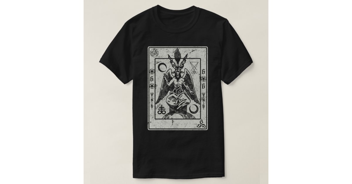 Baphomet Occult Satan Goat Head Devil Tarot Card D T-Shirt | Zazzle
