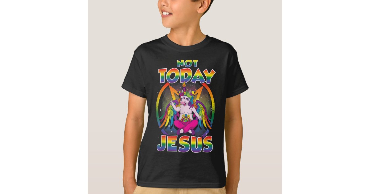 Baphomet Sigil Not Today Jesus Satanic Unicorn T Shirt Zazzle