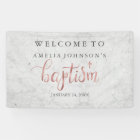 Pink Floral Christening Welcome Banner Template | Zazzle.com