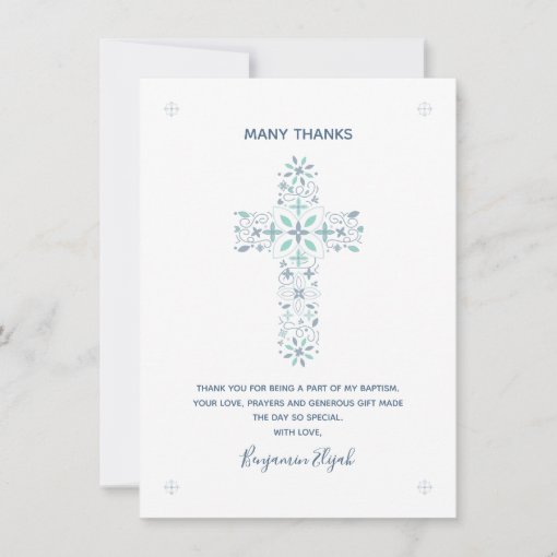 Baptism, Christening Thank You Note Boy's Card | Zazzle