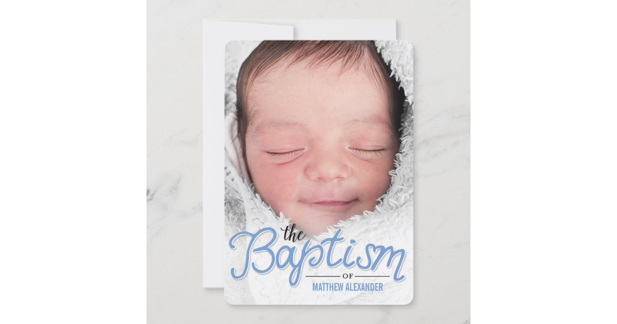Baptism Cover Baptism Invitation - Blue | Zazzle