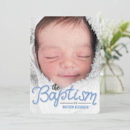 Baptism Cover Baptism Invitation - Blue | Zazzle