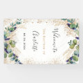 Baptism eucalyptus greenery elegant welcome banner | Zazzle