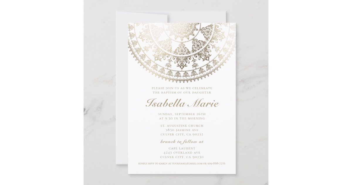 Baptism Invitations | Elegant Gold Foil | Zazzle