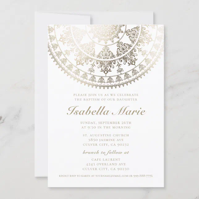 Baptism Invitations | Elegant Gold Foil | Zazzle