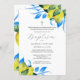 Baptism Lemon Foliage Religious Italian Blue Invitation | Zazzle