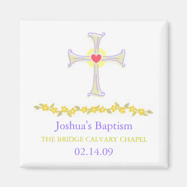 Baptism Magnet , Cross design | Zazzle