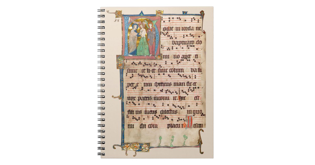 Baptism of Jesus Christ Medieval Chant Manuscript Notebook | Zazzle
