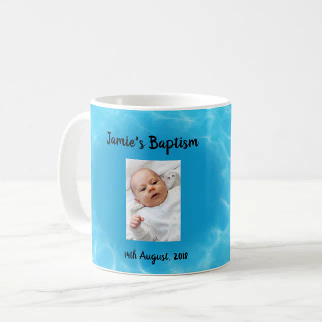 Baptism photo coffee mug | Zazzle