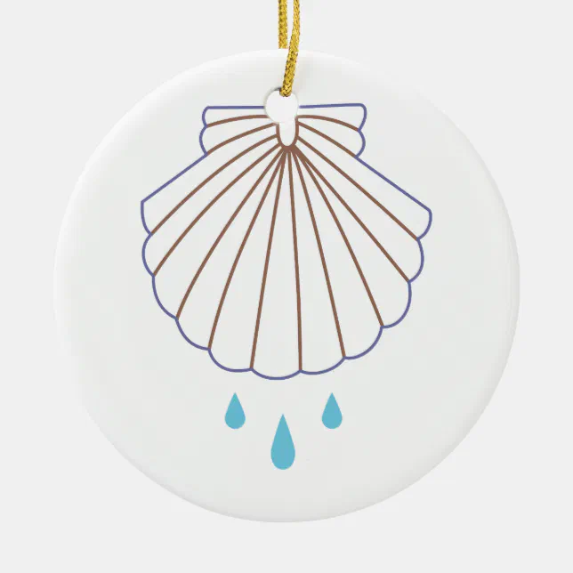 Baptism Shell Applique Ceramic Ornament | Zazzle