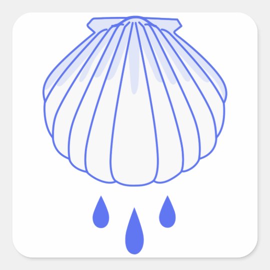 Baptism Shell Square Sticker | Zazzle.com