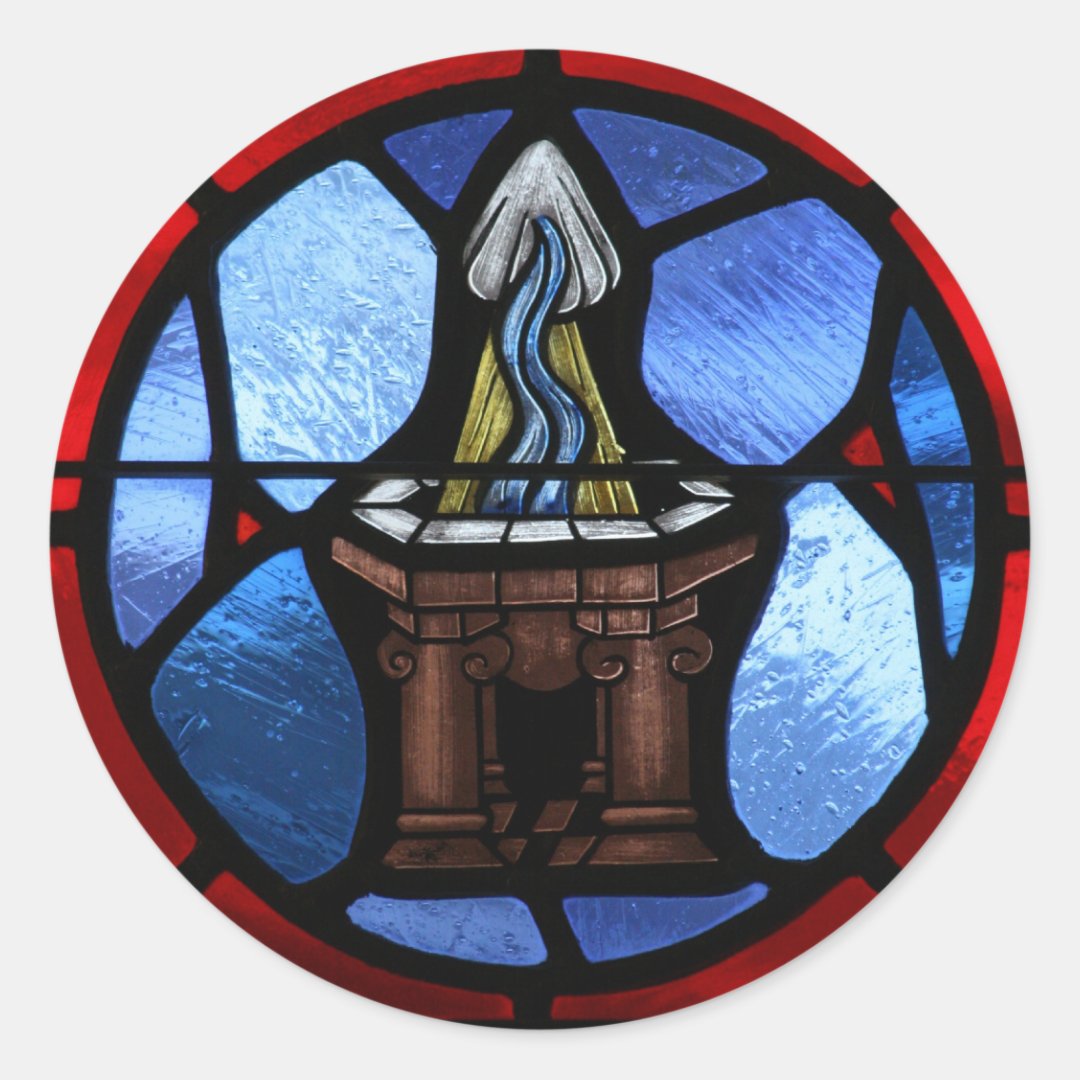 Baptism Stained Glass Art Classic Round Sticker | Zazzle