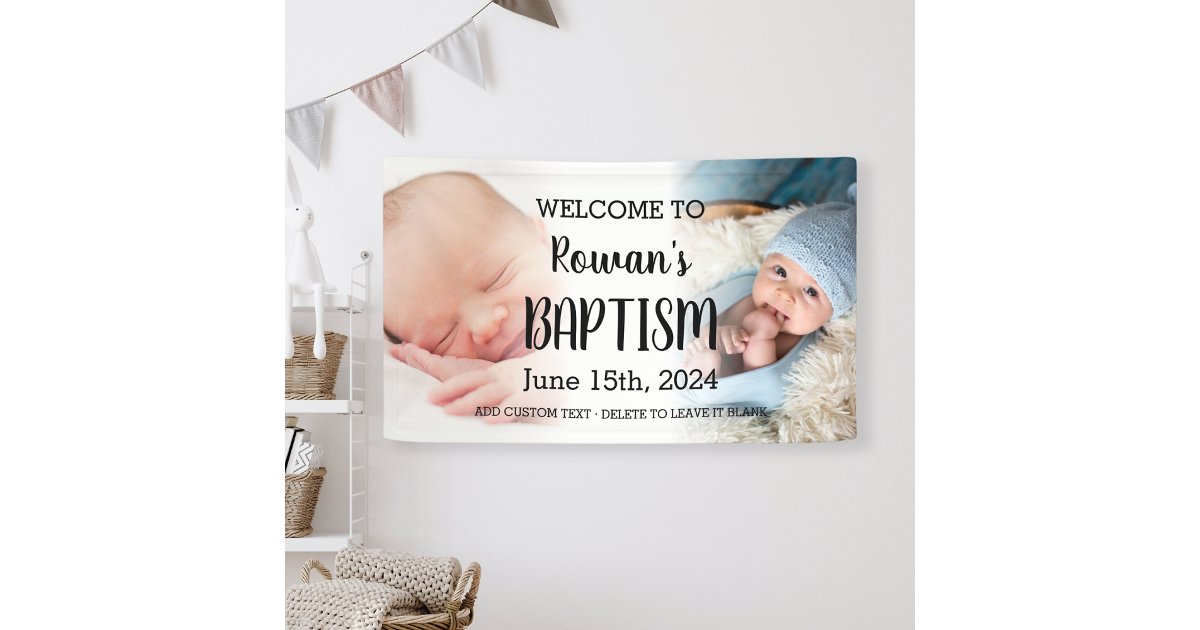 Baptism Welcome Sign Kids Photo Collage | Zazzle