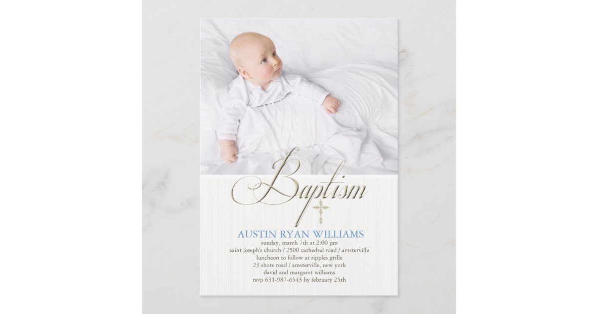 Baptism White Photo Invitation | Zazzle.com
