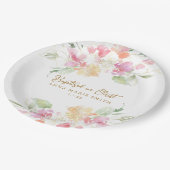 Baptized in Christ Pink Floral Custom Baptism Paper Plates | Zazzle