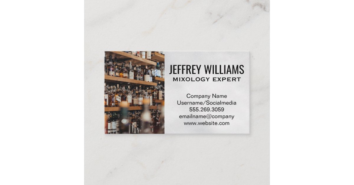 Bar | Alcohol Bottles Business Card | Zazzle