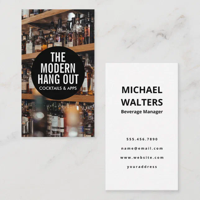 Bar Back | Alcohol Bottles Business Card | Zazzle