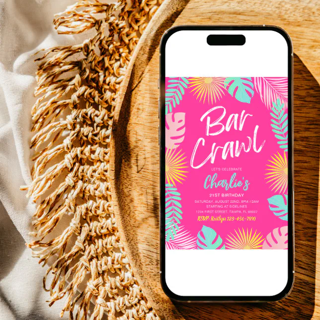 Bar Crawl Birthday Invitation | Zazzle