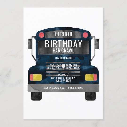 Bar Crawl Party Bus Invitation | Zazzle.com