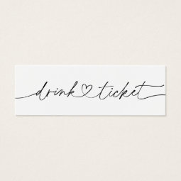 Bar Drink Ticket Wedding Beverage Token Card O100 | Zazzle