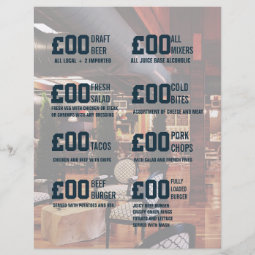 Bar Football Event Promo Menu add photo and logo Flyer | Zazzle