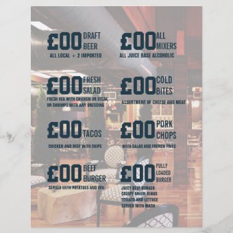Bar Football Event Promo Menu add photo and logo Flyer | Zazzle