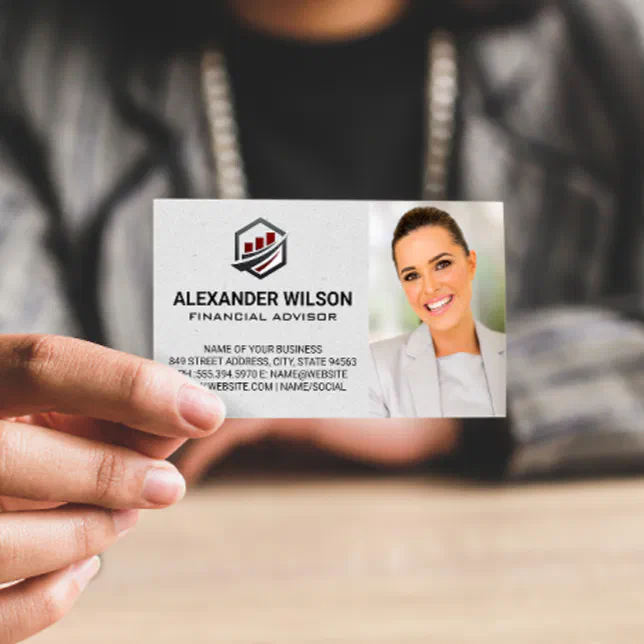 Bar Graph Logo | Financial Advisor Business Card | Zazzle