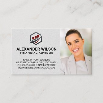 Bar Graph Logo | Financial Advisor Business Card | Zazzle