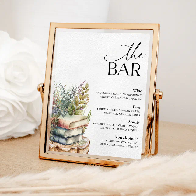 Bar Menu Storybook Shower Sign | Zazzle
